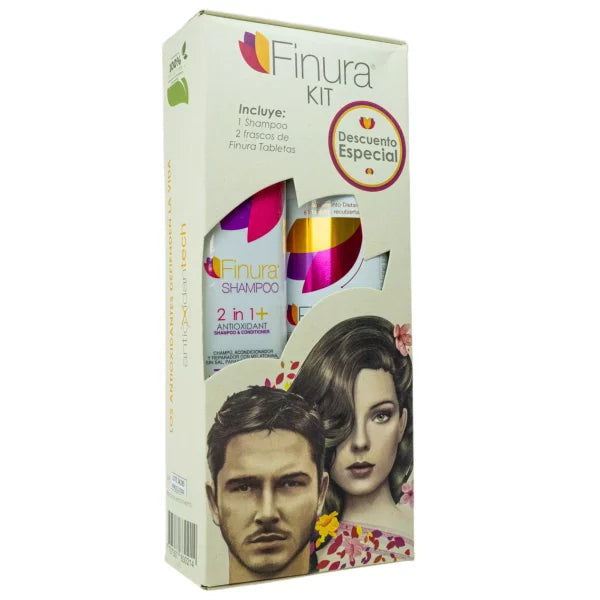 Kit Finura Shampoo + (2) Frascos Finura Tabletas – dermaypiel